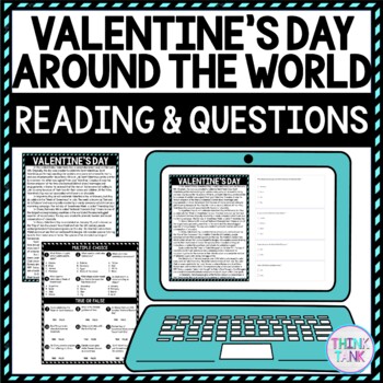 Valentine's Day Around the World DIGITAL Reading & Questions Self ...
