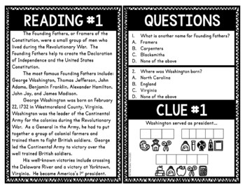 Founding Fathers Escape Room Activity - Think Tank Teacher