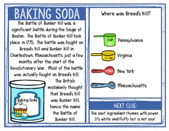 Battle of Bunker Hill Activity - Scavenger Hunt - Revolutionary War
