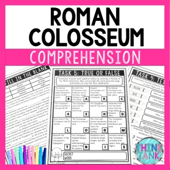 Roman Colosseum Reading Comprehension Challenge - Close Reading ...