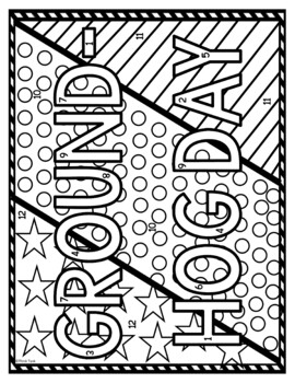 Groundhog Day Color by Number, Reading and Text Marking