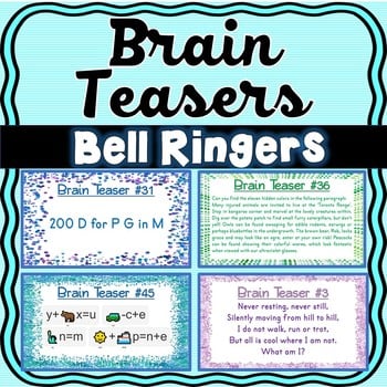 Brain Teasers - Riddles - Brain Breaks - Puzzles - Bell Ringers - Think ...