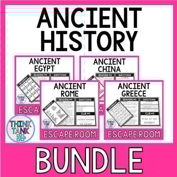 Ancient History Escape Rooms BUNDLE - Think Tank Teacher