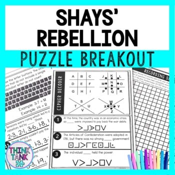 Shays Rebellion Puzzle Stations Breakout - Think Tank Teacher