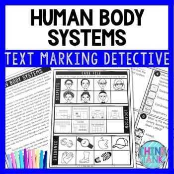 Human Body Systems Text Marking Detective Mystery - Reading Passages ...