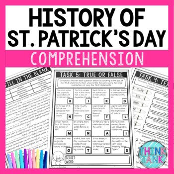 History of St. Patrick's Day Reading Comprehension Challenge - Close ...