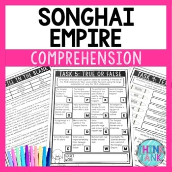Songhai Empire Reading Comprehension Challenge - Close Reading ...