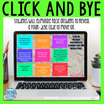 Great Sphinx Ancient Egypt Interactive DIGITAL Escape Room Reading and ...