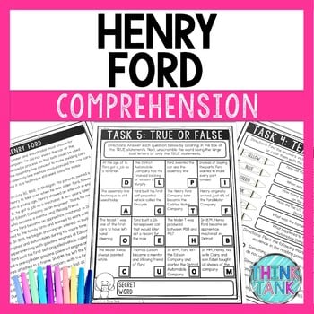 Henry Ford Comprehension Challenge - Close Reading - Think Tank Teacher
