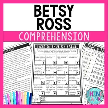 Betsy Ross Comprehension Challenge - Close Reading - Think Tank Teacher