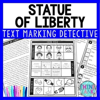 Statue of Liberty Text Marking Detective Mystery - Reading Passage ...