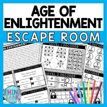 Enlightenment Escape Room - Task Cards - Reading Comprehension - Think ...