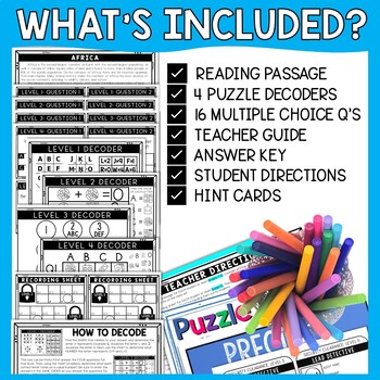 Africa Escape Room - Task Cards - Reading Comprehension - Think Tank ...