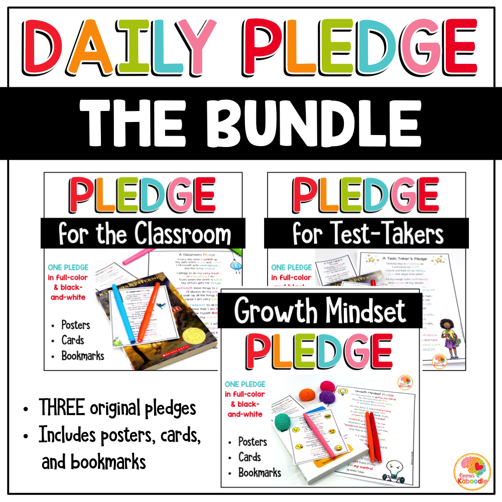 Testing Encouragement Pledge Posters & Bookmarks for Students