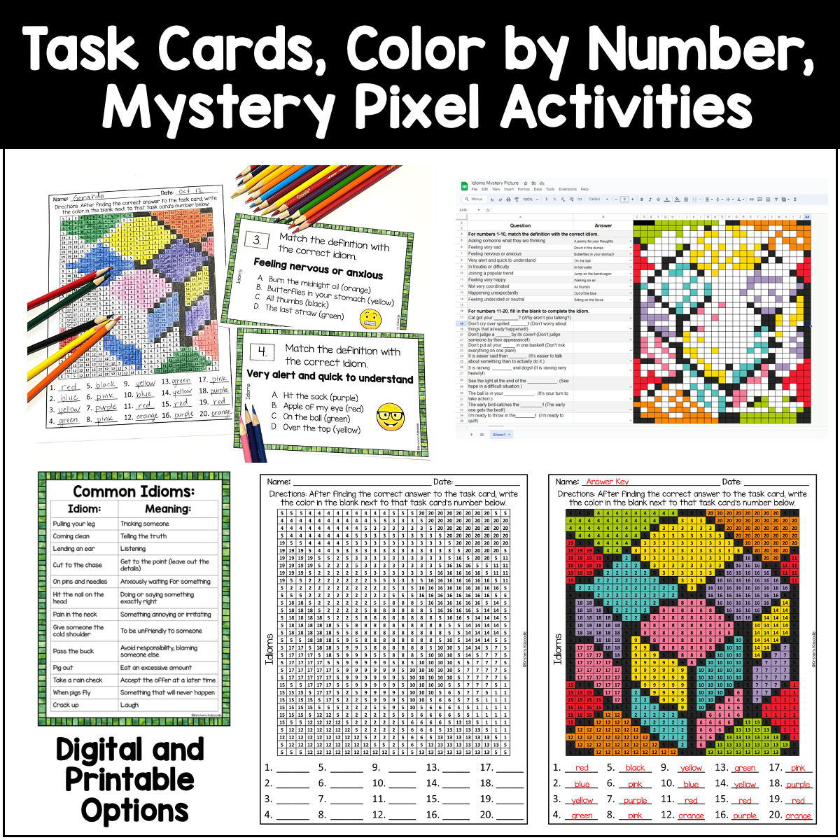 Figurative Language Color Coded Key Figurative Language Doodle Wheels: