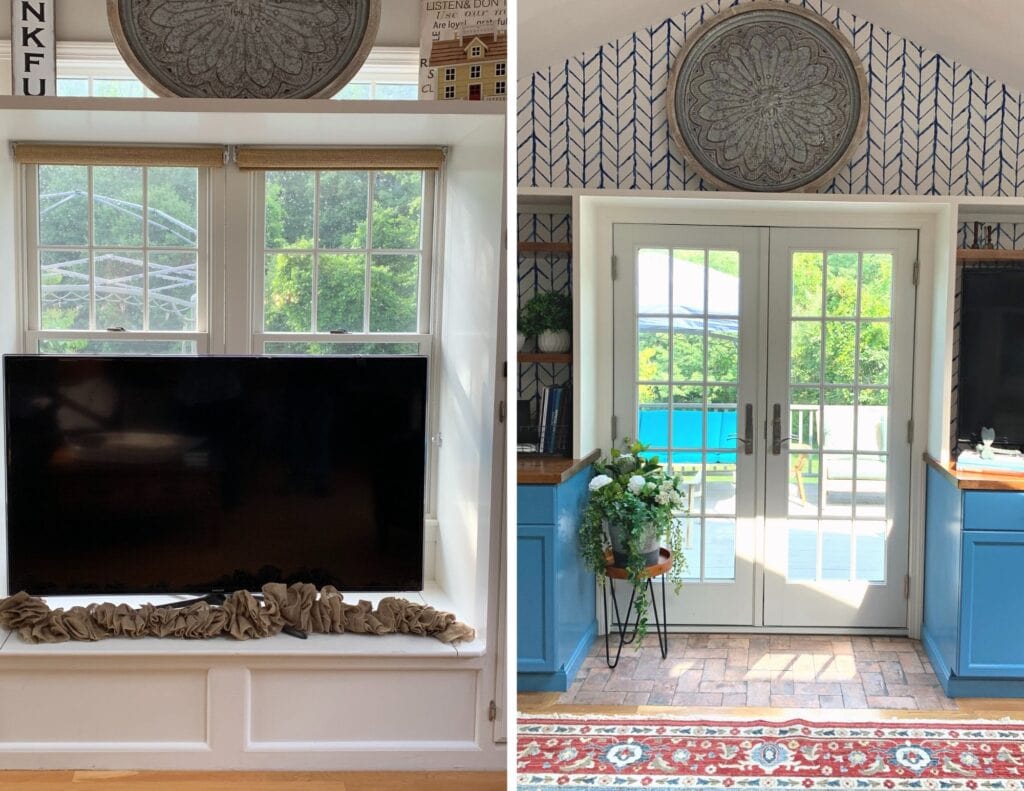 Painted built-ins before and after
