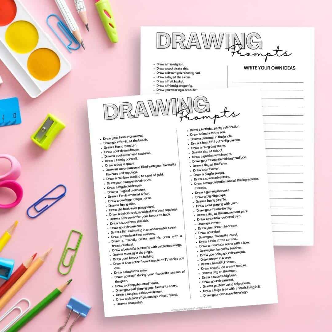 100 Drawing Prompts For Kids To Inspire Creativity