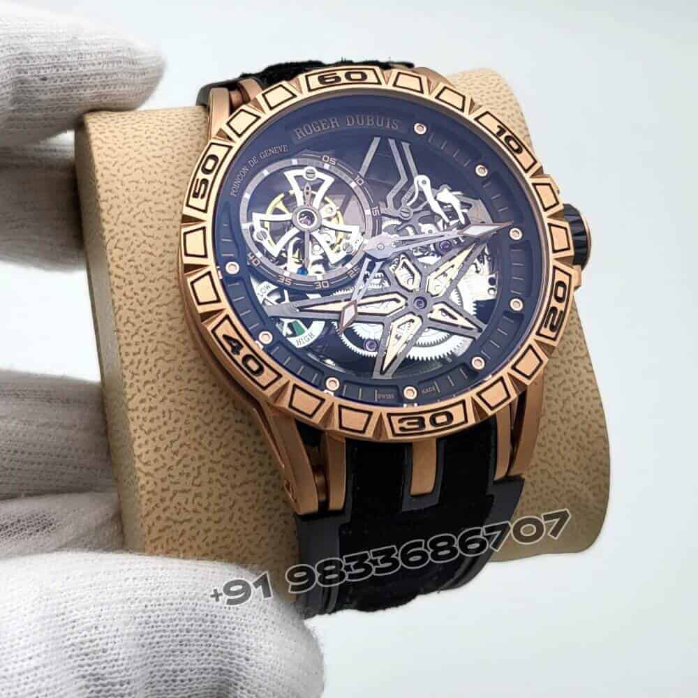 Roger Dubuis Excalibur Spider Rose Gold Skeleton Dial High Quality ...